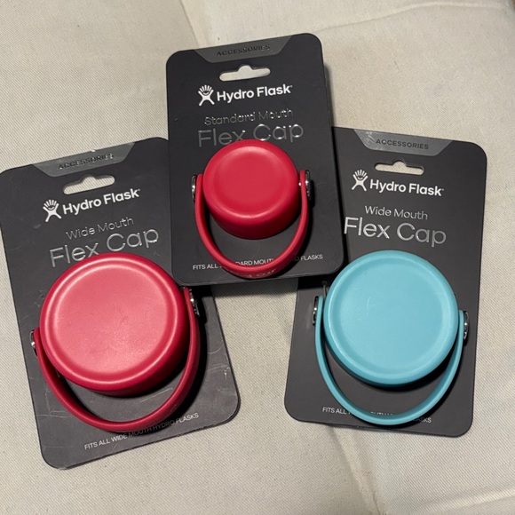 Hydro Flask | Kitchen | Hydro Flask Flex Cap Trio Red And Light Blue ...